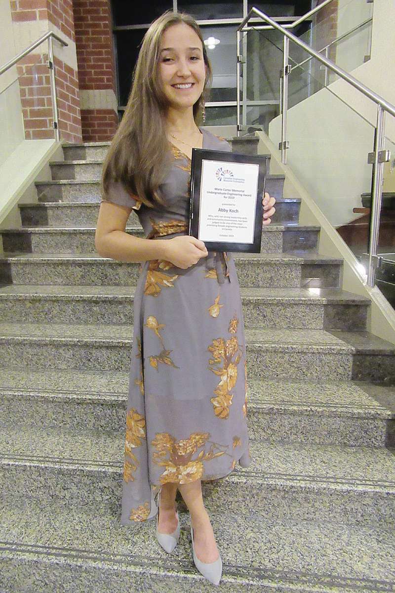 Engineering student wins Marie Carter award – Our Communities