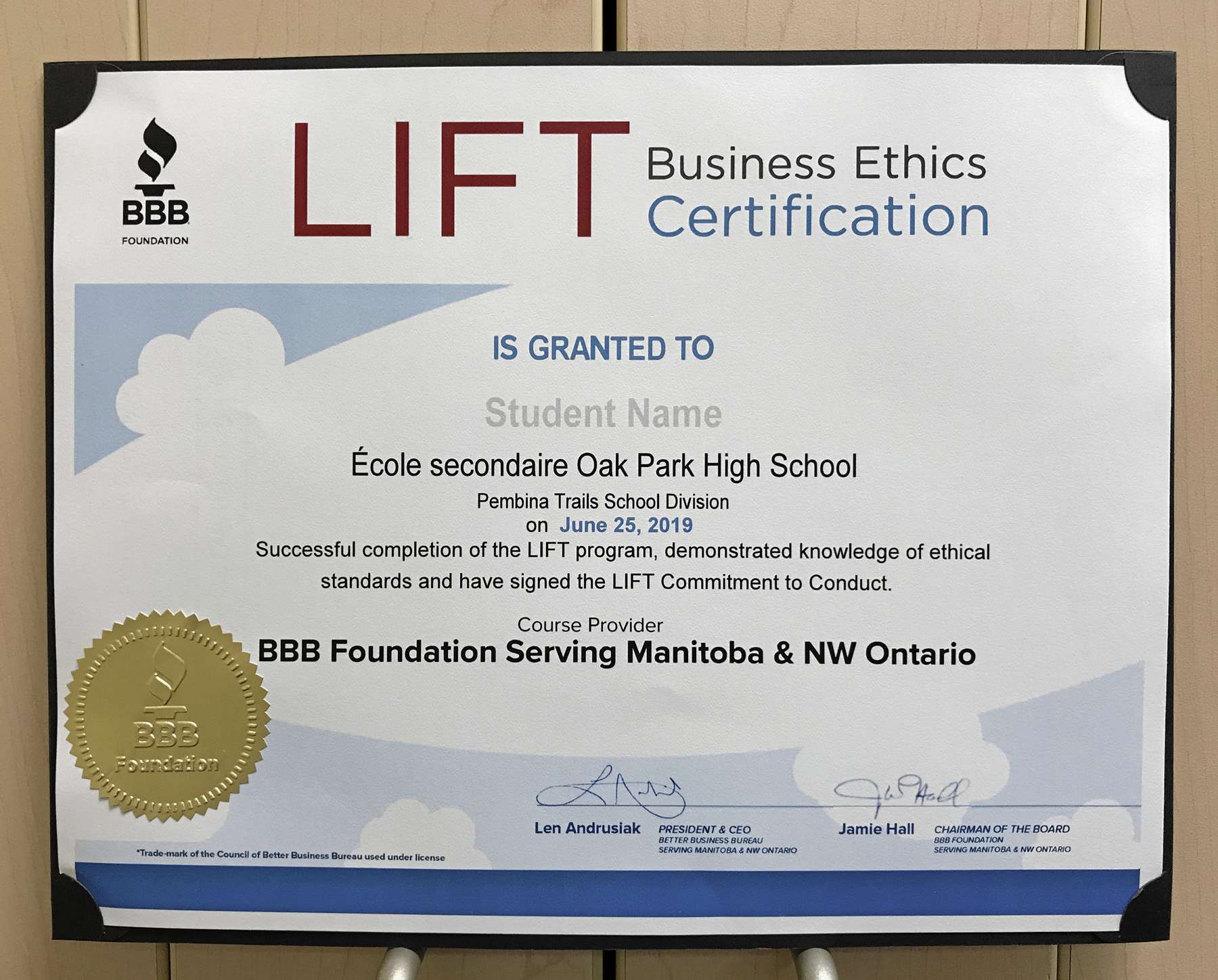 A certificate like no other – Our Communities