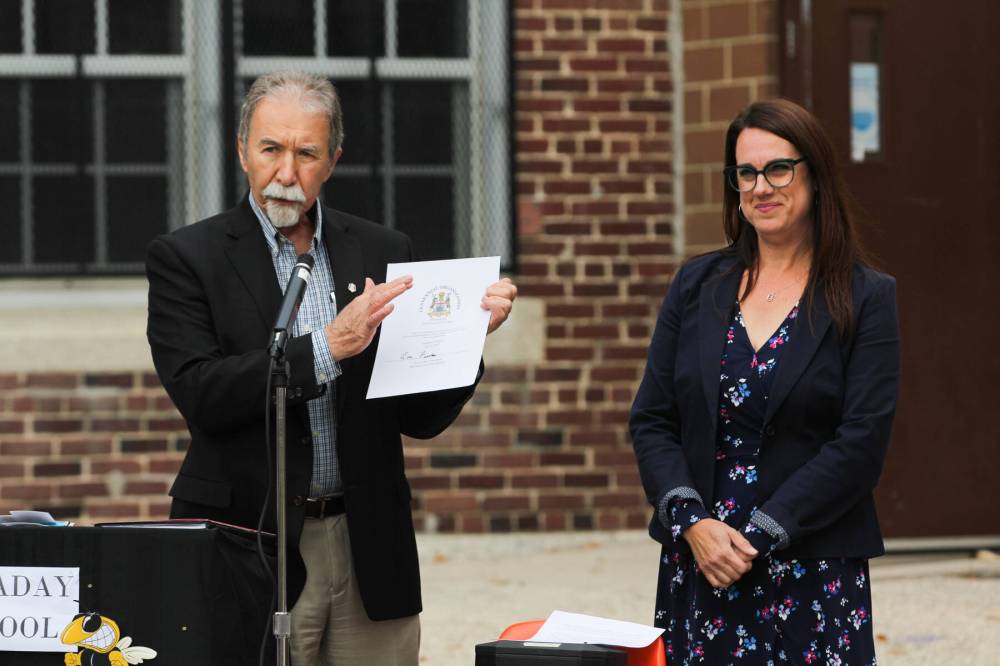 Faraday School gifted trees, 100th anniversary certificate – Our ...