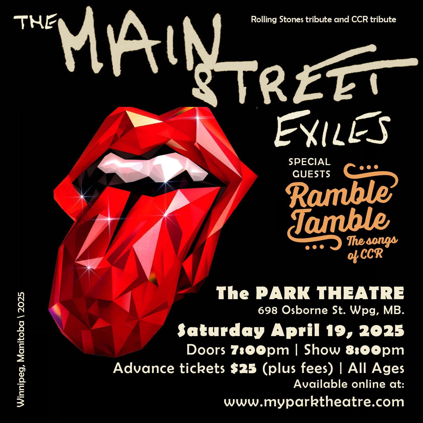The Main Street Exiles with special guests Ramble Tamble – Our Communities
