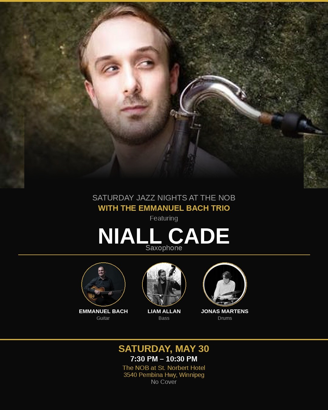 Free Jazz Night with Emmanuel Bach Trio & Niall Cade @ The Nob – Our ...