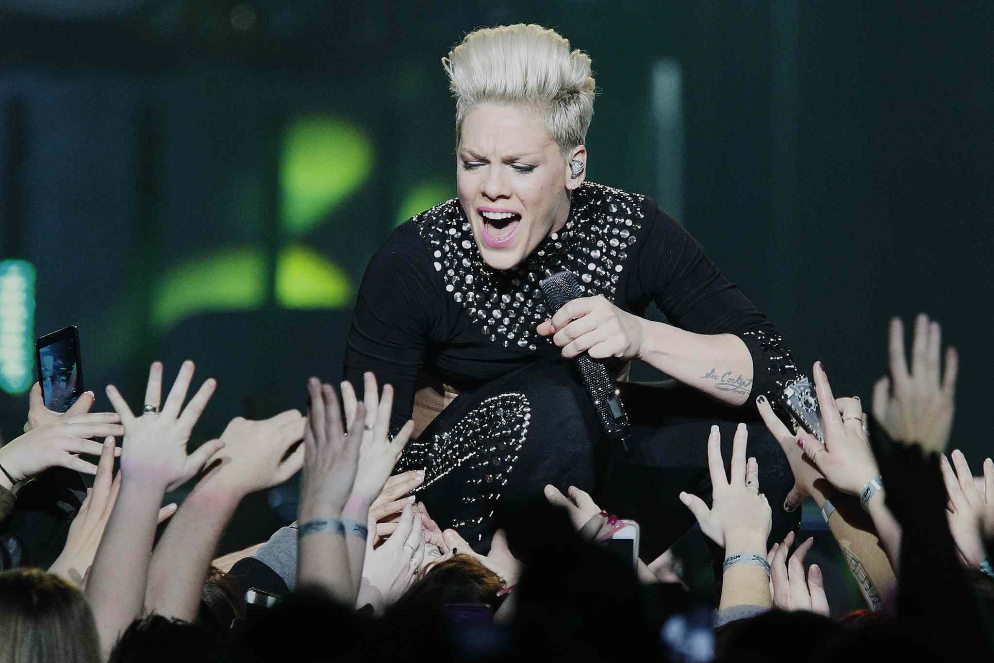 A dazzling display of acrobatics, but Pink can really sing, too ...