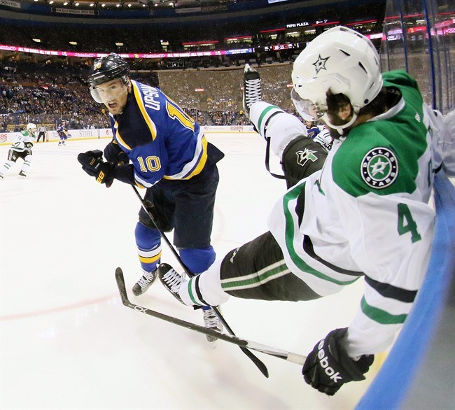 Blues’ winger Scottie Upshall watches from afar as hometown Fort ...