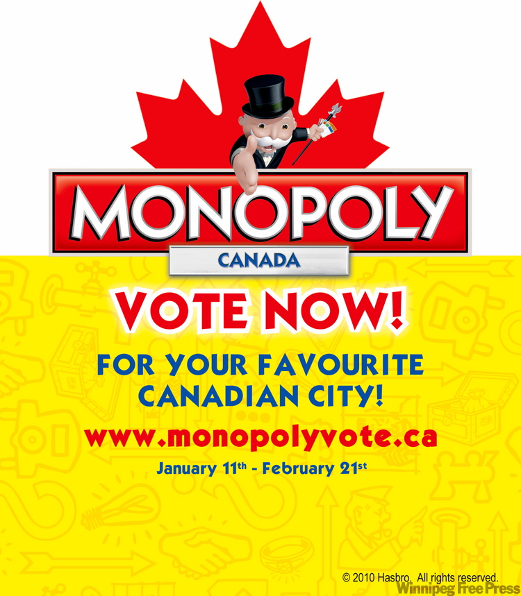 Monopoly may have spot for Winnipeg – Winnipeg Free Press