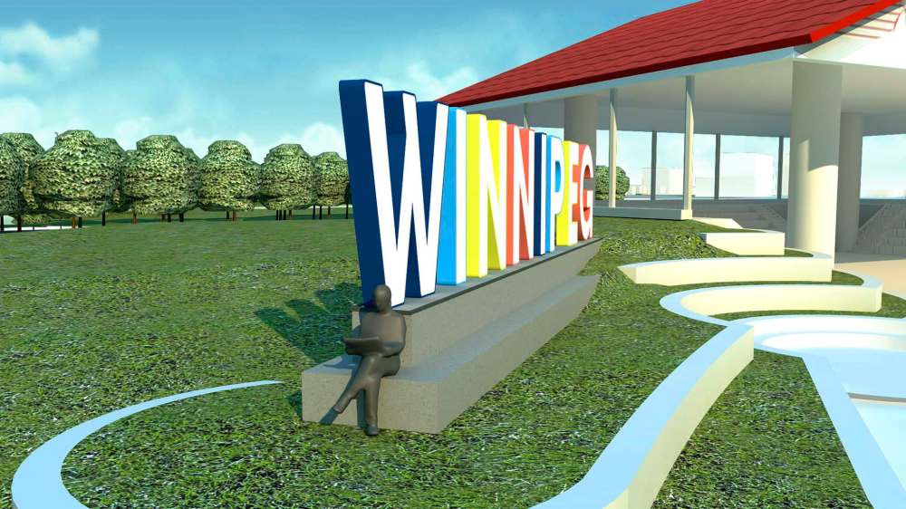 Giant ‘Winnipeg’ sign being erected at The Forks – Winnipeg Free Press