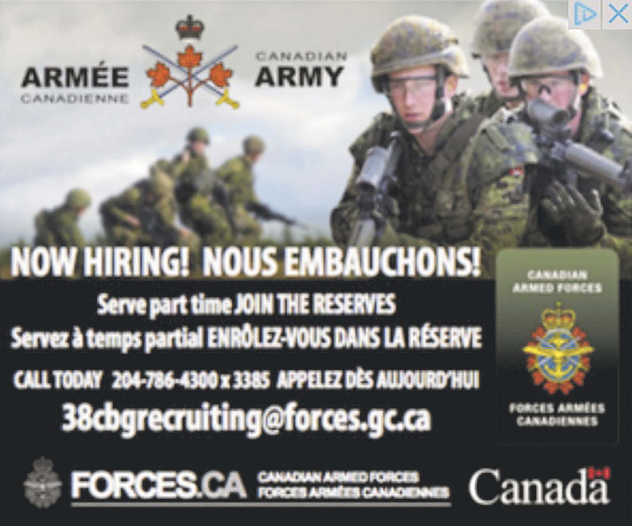 ‘Mistake’ leads to Canadian Forces ad on far-right website – Winnipeg ...
