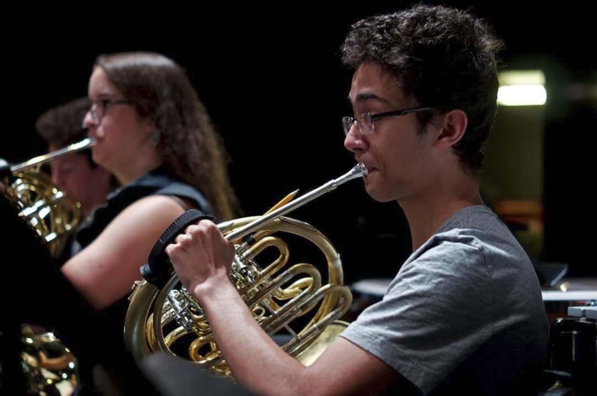Kid Playing French Horn