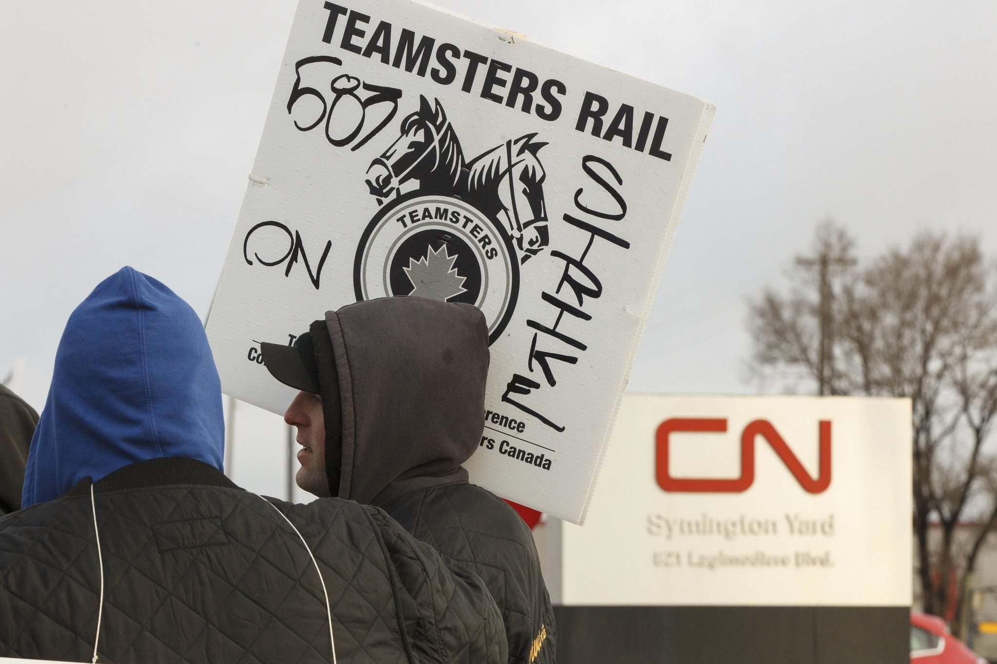 CN workers picket at Symington yards on first day of national strike ...