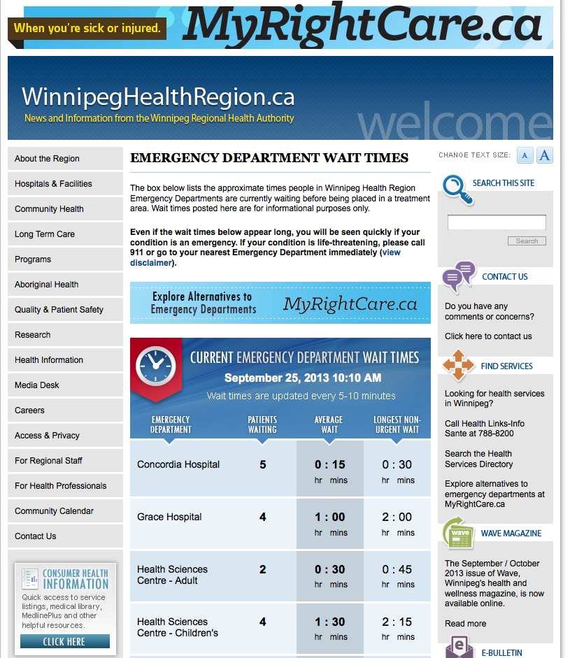 Emergency room wait times now online – Winnipeg Free Press
