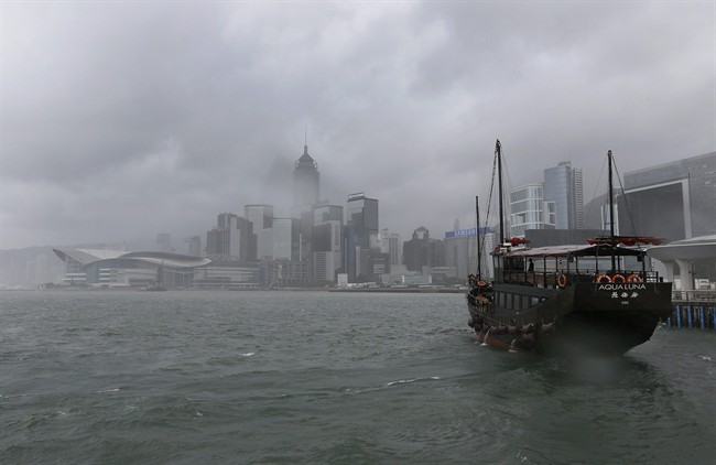 Typhoon lands in China after shutting down Hong Kong, sinking cargo ...