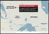 Fire forcing evacuation of Keewaywin First Nation in northwestern ...