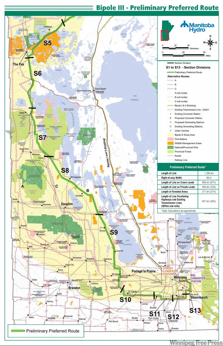 Hydro chooses route for new power line – Winnipeg Free Press