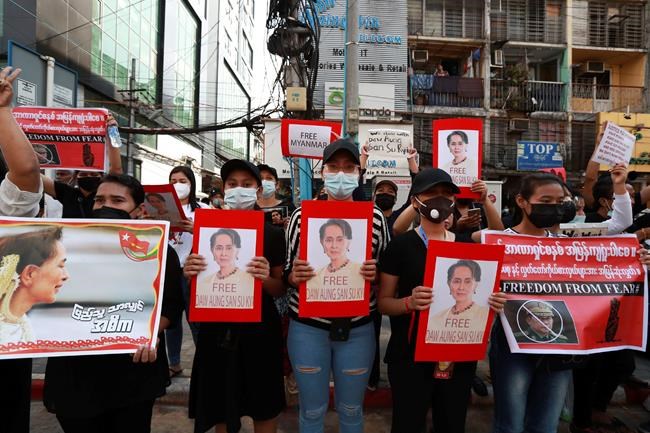 Myanmar junta imposes curfew, meeting bans as protests swell – Winnipeg ...