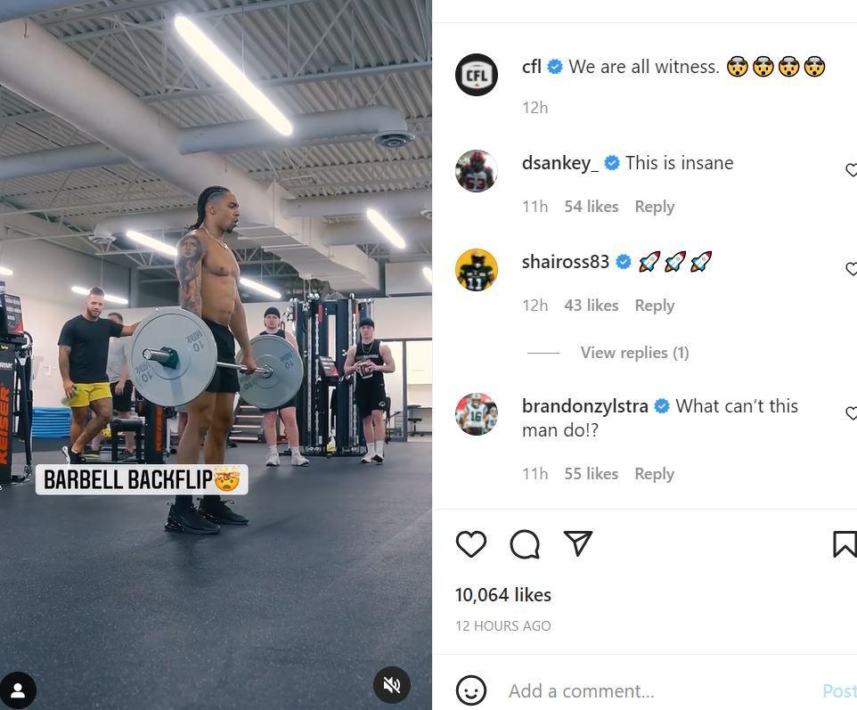 Edmonton Elks receiver Shai Ross turns heads with ‘barbell backflip ...