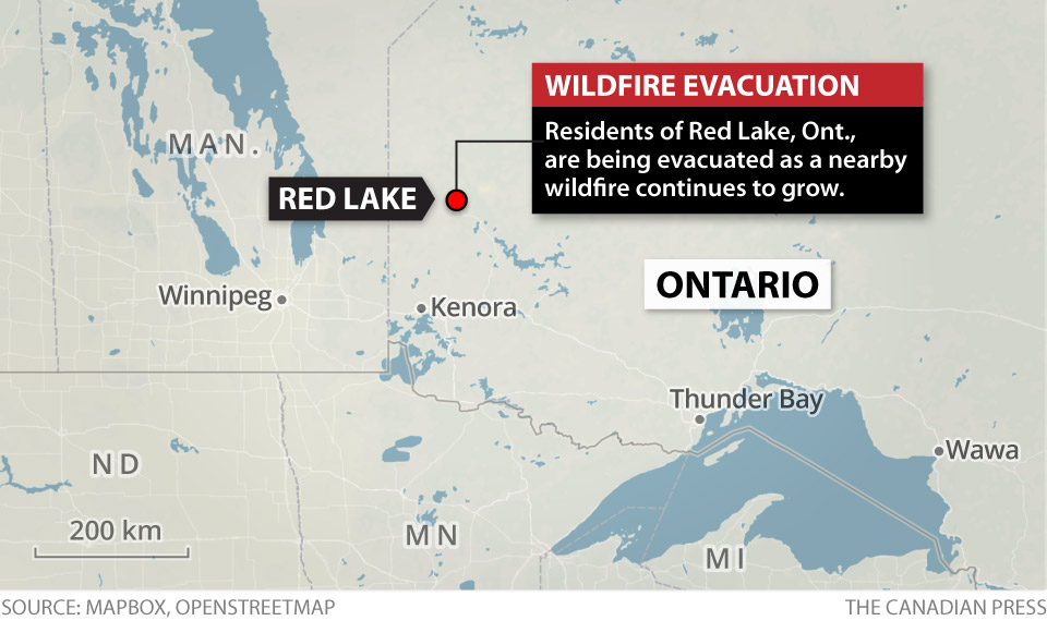 Residents of Red Lake, Ont., continue to evacuate as forest fire grows ...