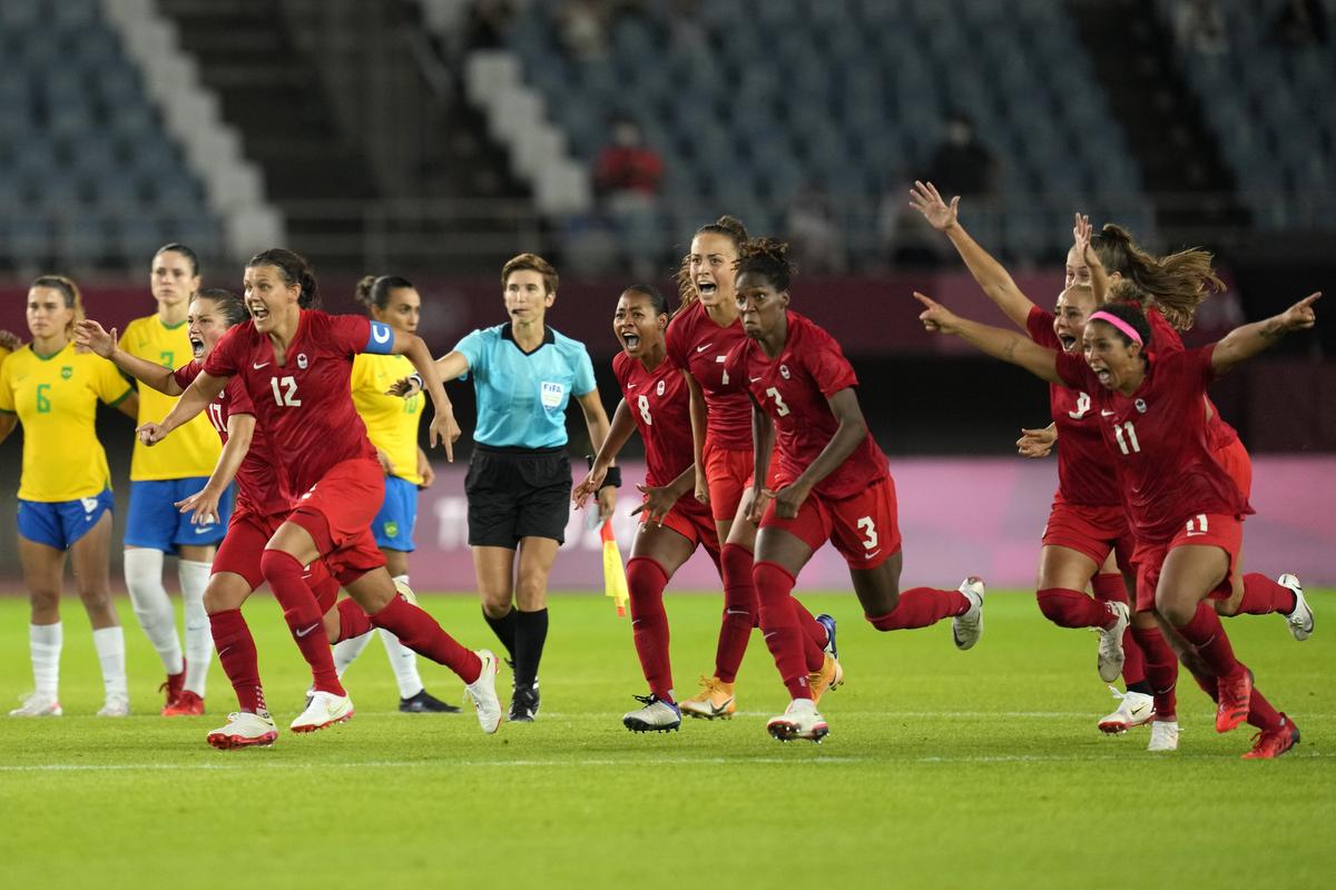 Canadian women’s soccer team returns Olympic favour to captain ...