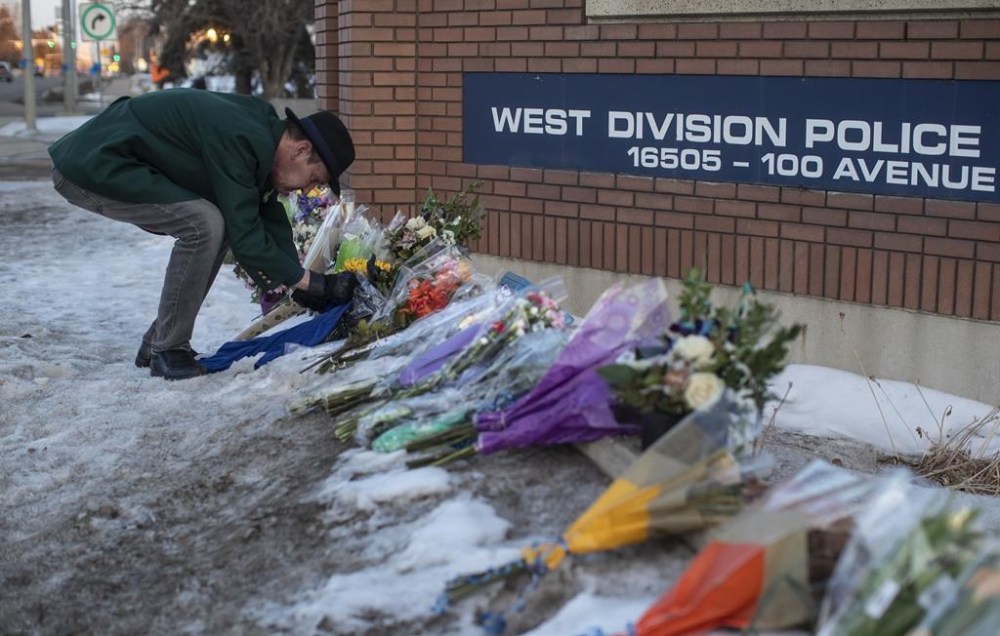 Procession for Edmonton police officers shot and killed responding to ...