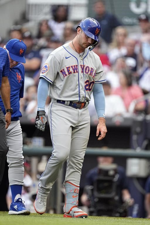 Mets slugger Pete Alonso returns to New York for tests on sore left ...