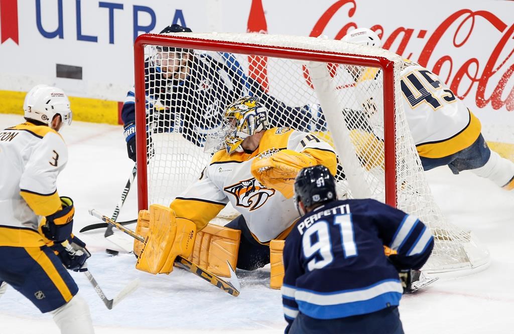 Gustav Nyquist leads red hot Nashville Predators past Winnipeg Jets 4-2 ...