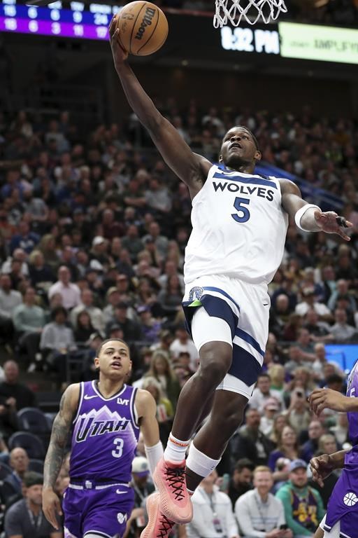 Anthony Edwards throws down huge dunk over John Collins in Timberwolves ...