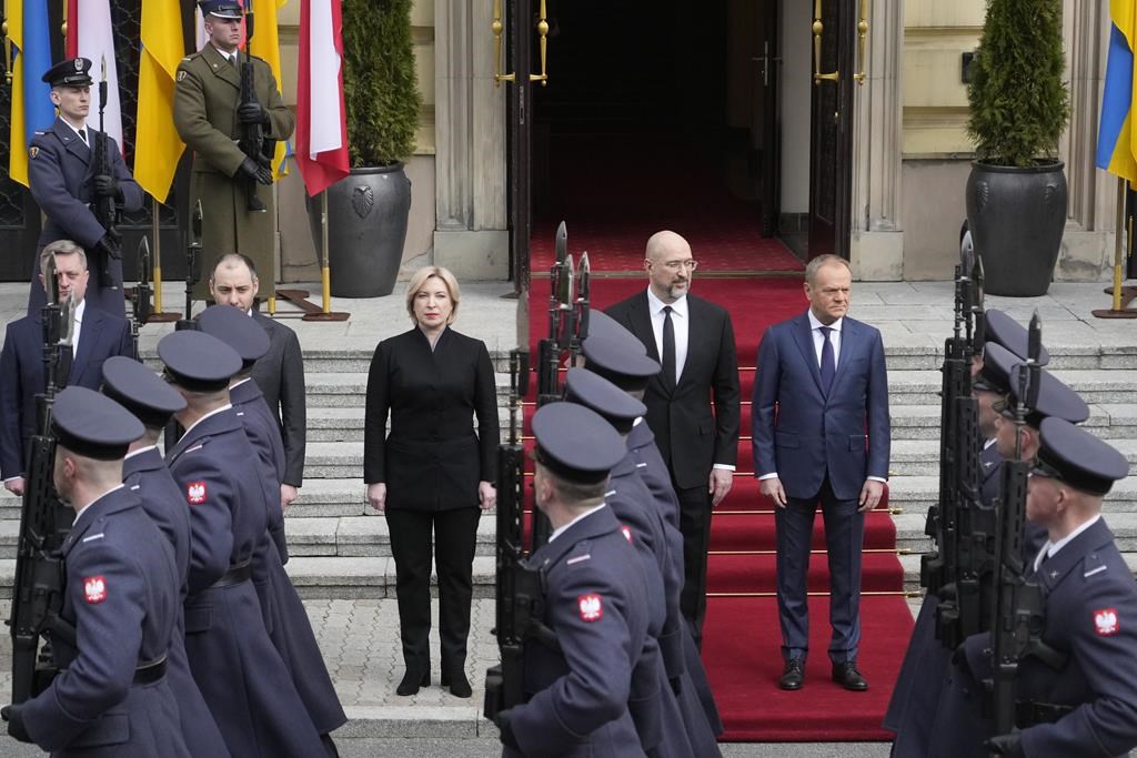 Poland and Ukraine leaders cite progress on regulating Ukrainian food imports to ease farmer ...