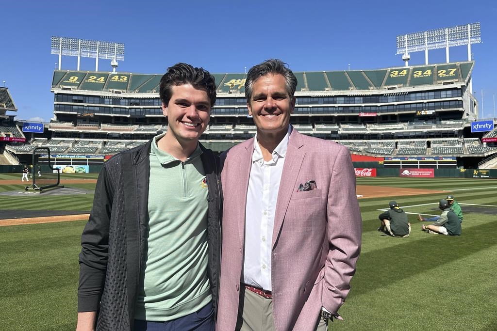 Father-son baseball play-by-play broadcasters Chip and Chris Caray ...