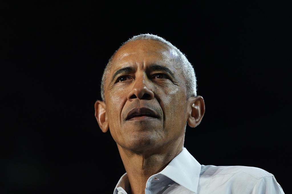 Rapper Eminem and Obama rally voters for Kamala Harris in Detroit ...