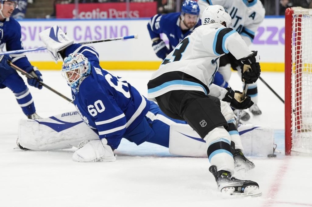 Marner scores twice as Maple Leafs win first-ever meeting with Utah ...