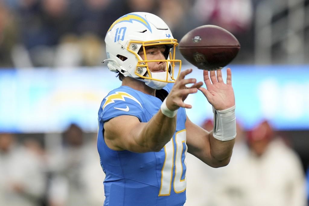 Chargers fall apart in a disastrous second half, capped by Herbert’s ...