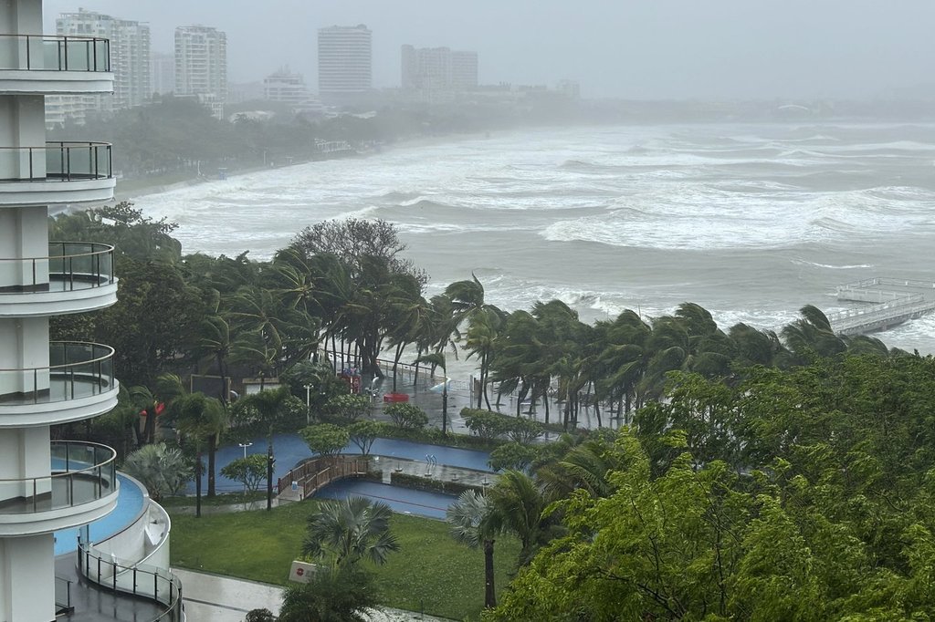 A typhoon landed in China’s Hainan island at a severe tropical storm ...