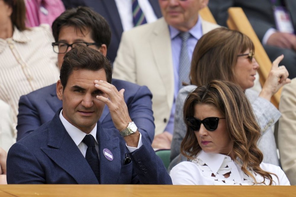 Roger Federer sits in Wimbledon’s Royal Box to watch rival Novak ...
