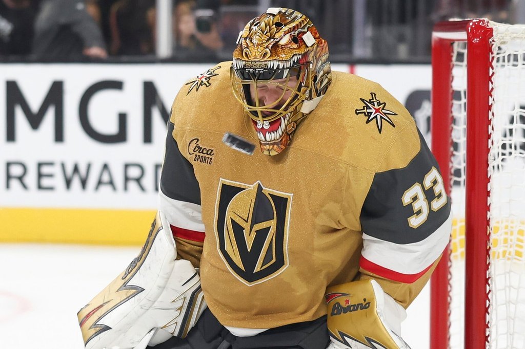 Golden Knights goalie Adin Hill leaves game in first period with injury ...