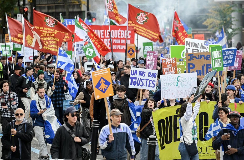 Hundreds of Montrealers join march calling for Quebec independence ...