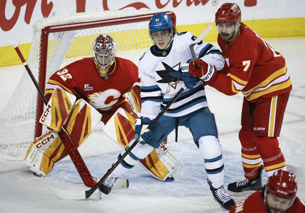 Wolf posts 16-save shutout, Calgary Flames blank San Jose Sharks 2-0 – Winnipeg Free Press