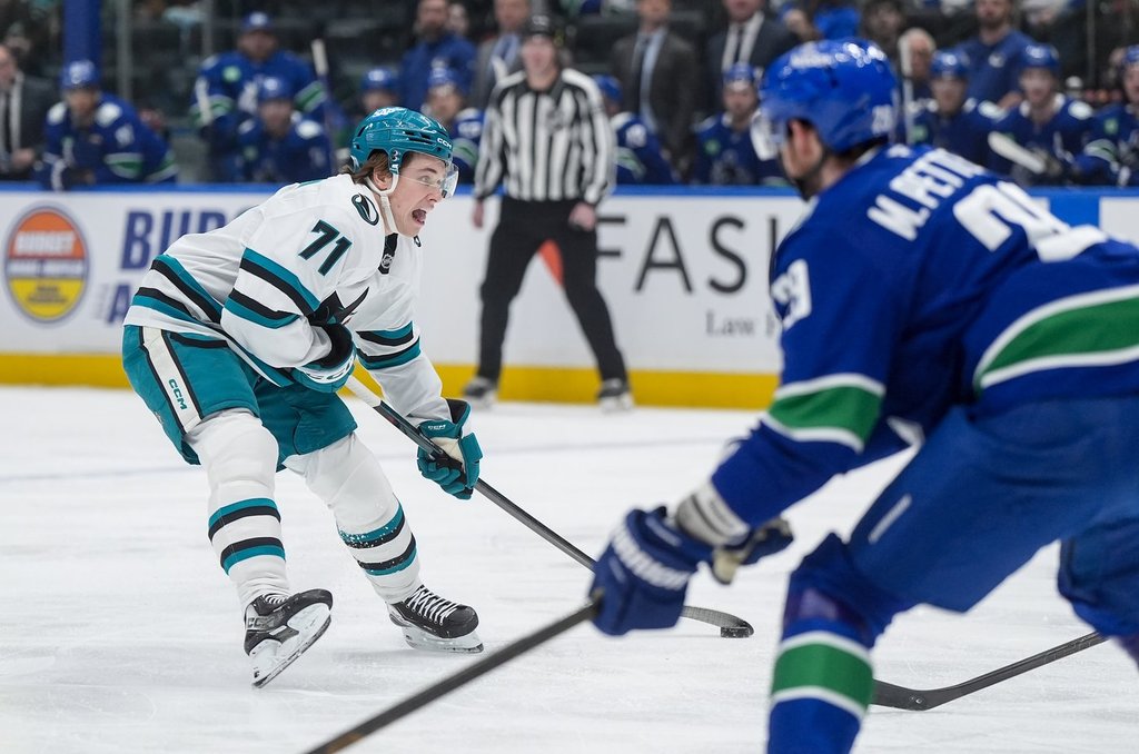 Celebrini nets four points, Sharks chomp down on Canucks with 5-2 win ...