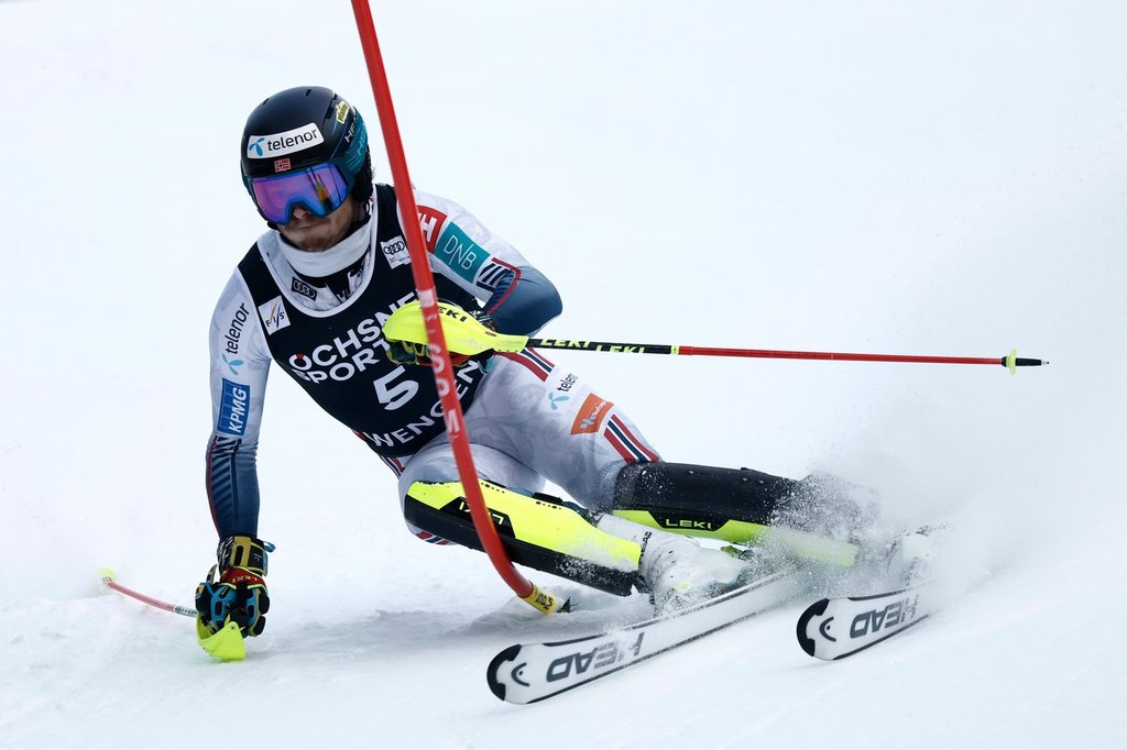 Norwegian skier Atle Lie McGrath leads 1st run of Wengen slalom ...