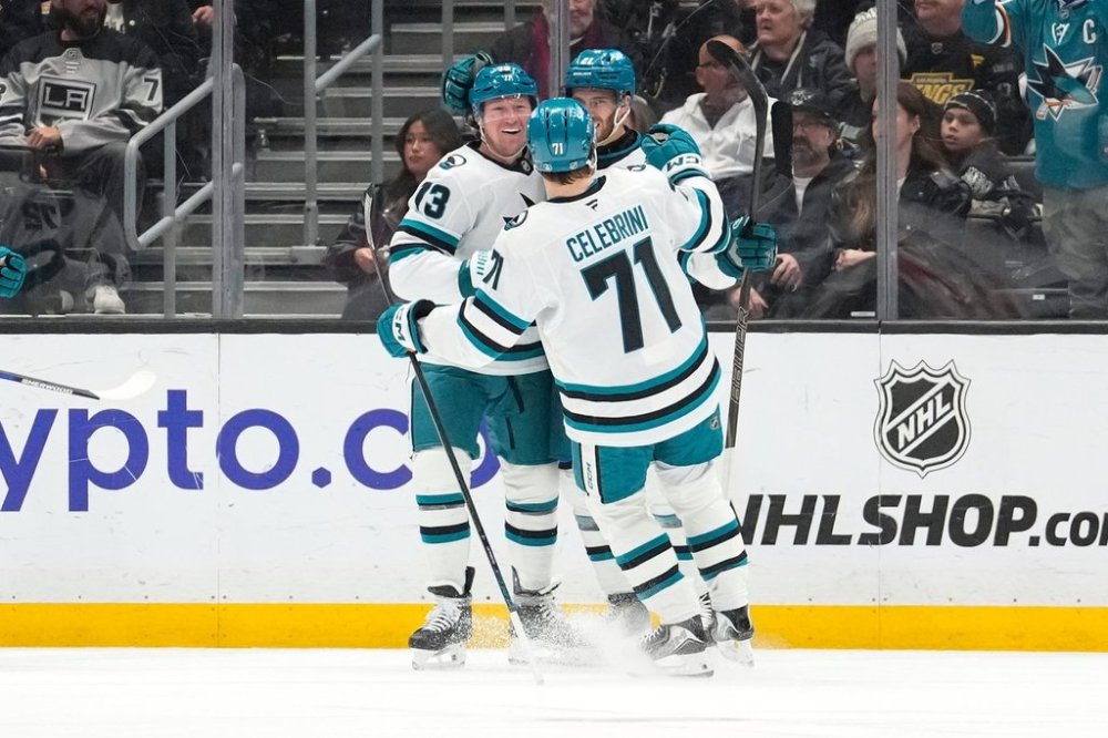 Celebrini extends point streak to 12 games as Sharks beat Kings 4-3 in ...