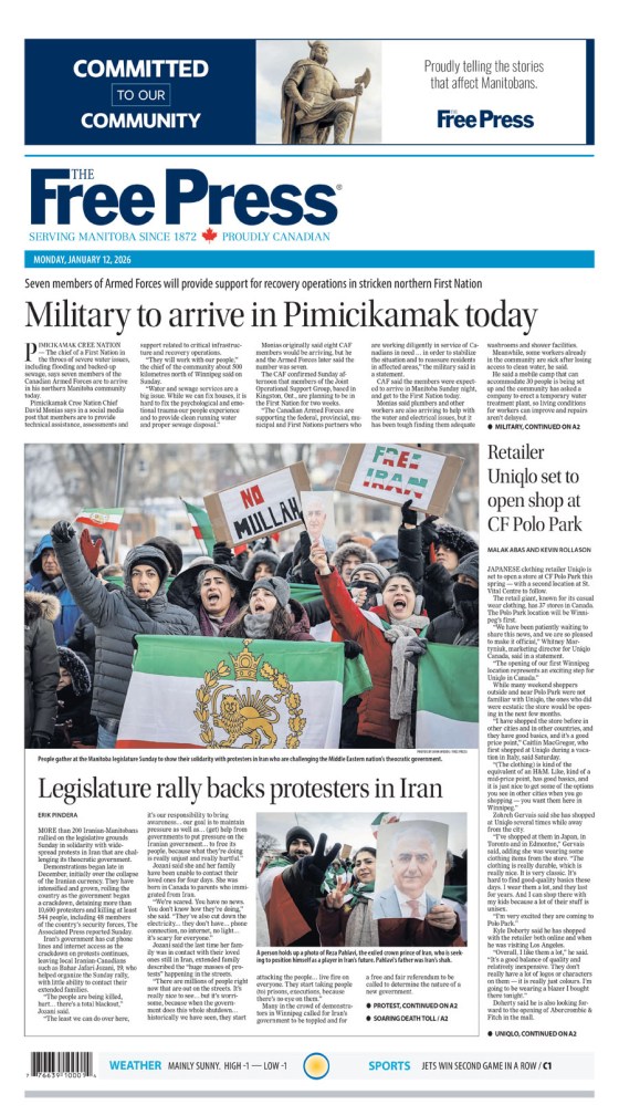 Free Press Head Start for Jan. 12, 2026 – Winnipeg Free Press