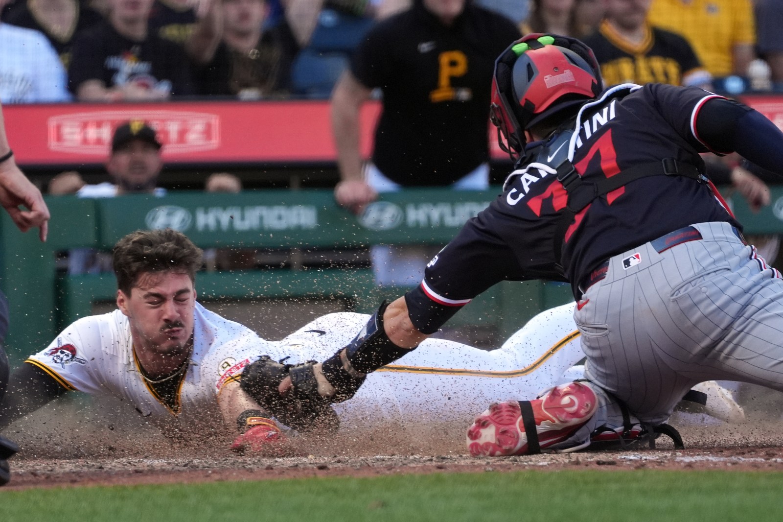 Jake Mangum homers and drives in 2 runs as Pirates hold off Twins 10-9 ...