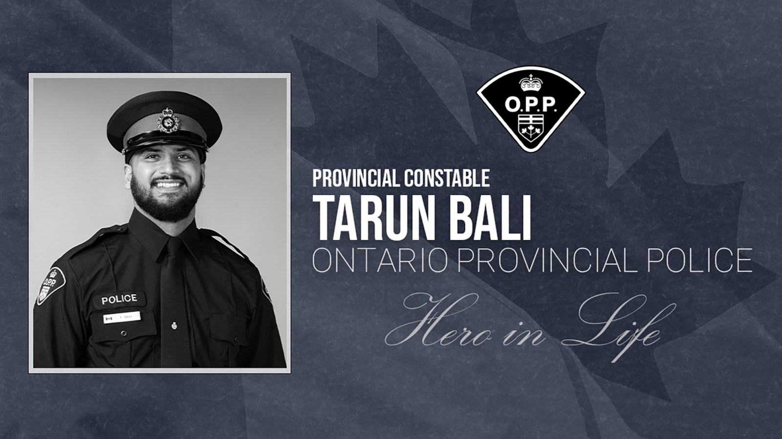 Body of OPP Const. Tarun Bali to be brought to Thornhill ahead of ...